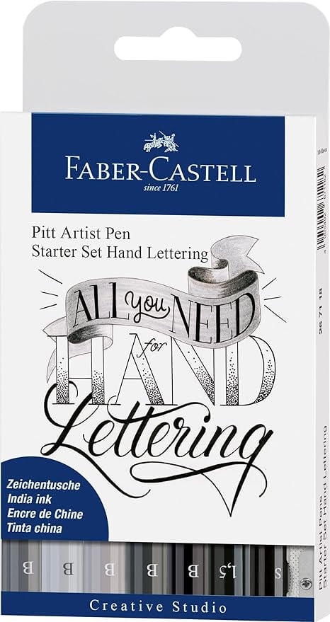 Faber-Castell Pitt Artist Pen Hand Lettering For Beginners Set - Hand ...