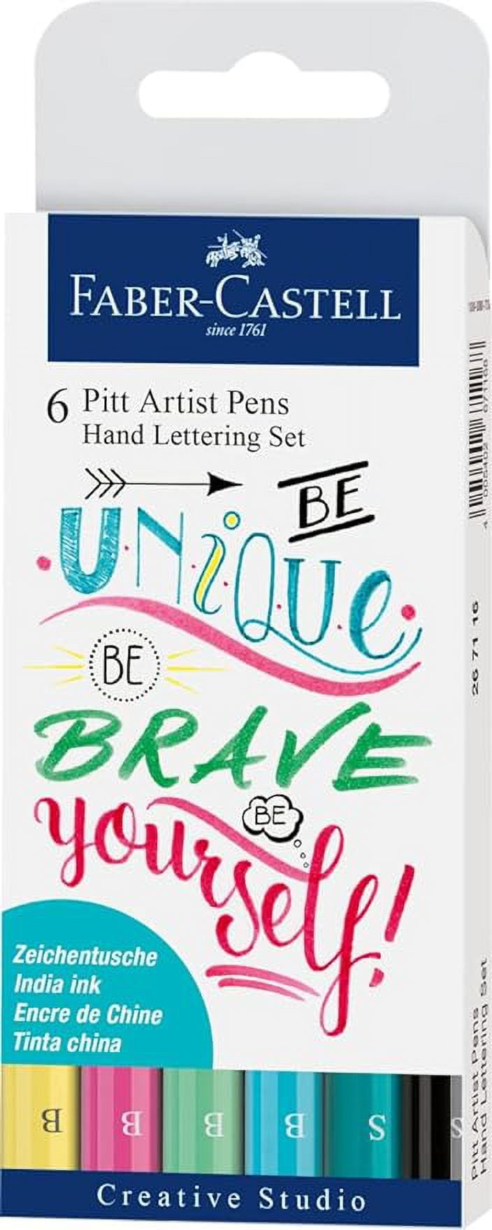 Faber-Castell Pitt Artist Pen Hand Lettering Set - 6 Modern Calligraphy ...