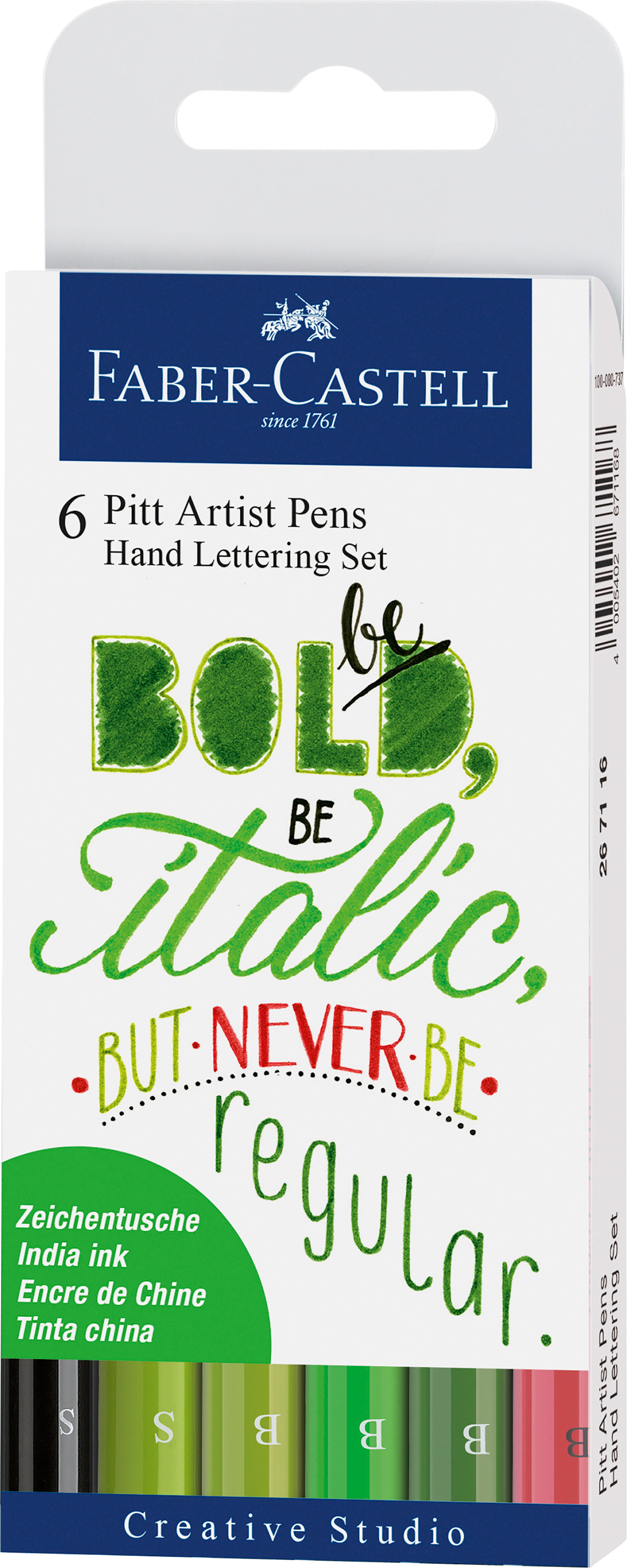 Faber-Castell Pitt Artist Pen Wallet – Hand Lettering II – 6 Pens, All ...