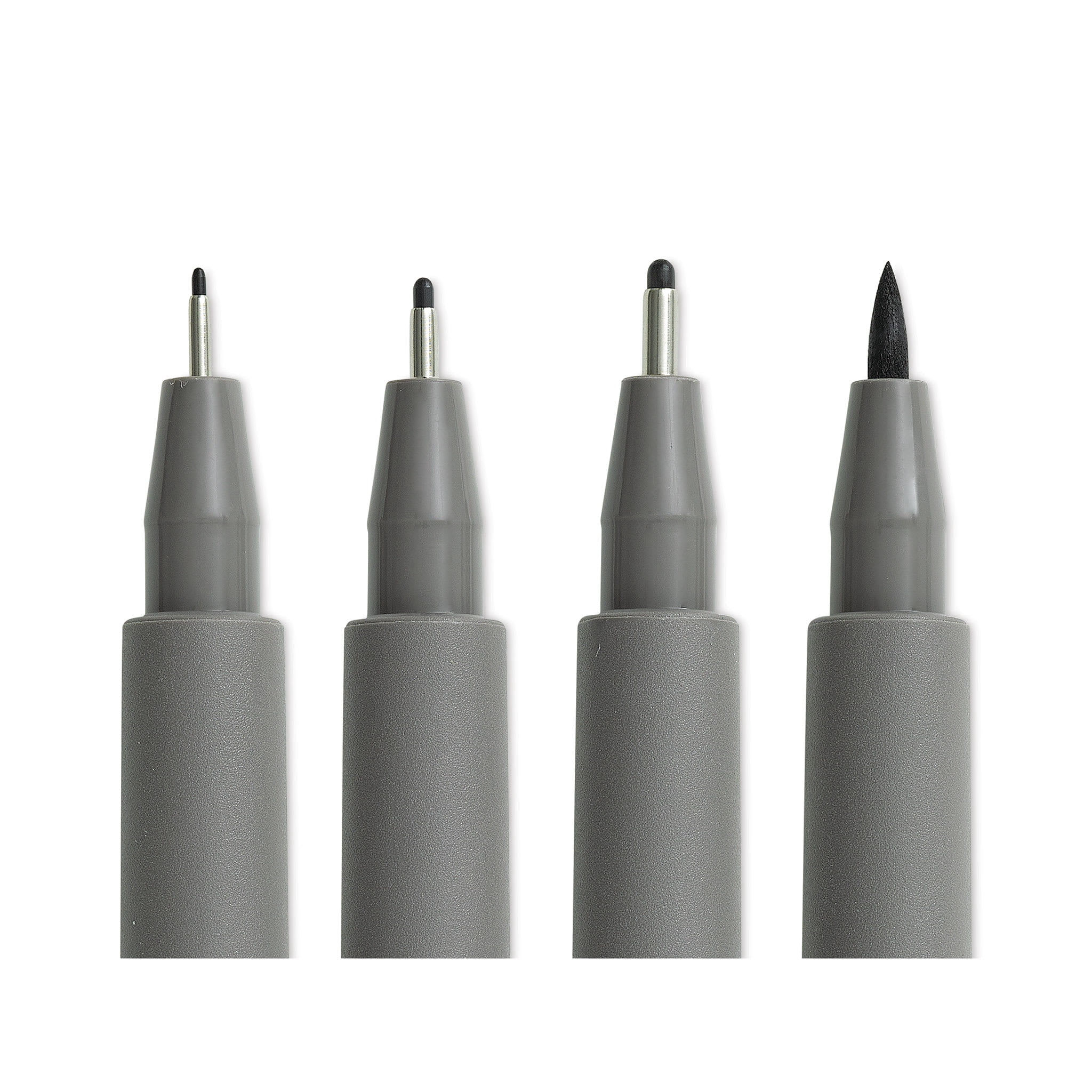 Faber-Castell Pitt Artist Pens- Warm Grey IV, Set of 4, Assorted Nibs ...