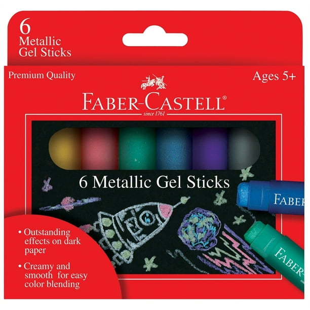 Faber-Castell Silky Smooth Metallic Gel Stick, Assorted Color, Pack of ...
