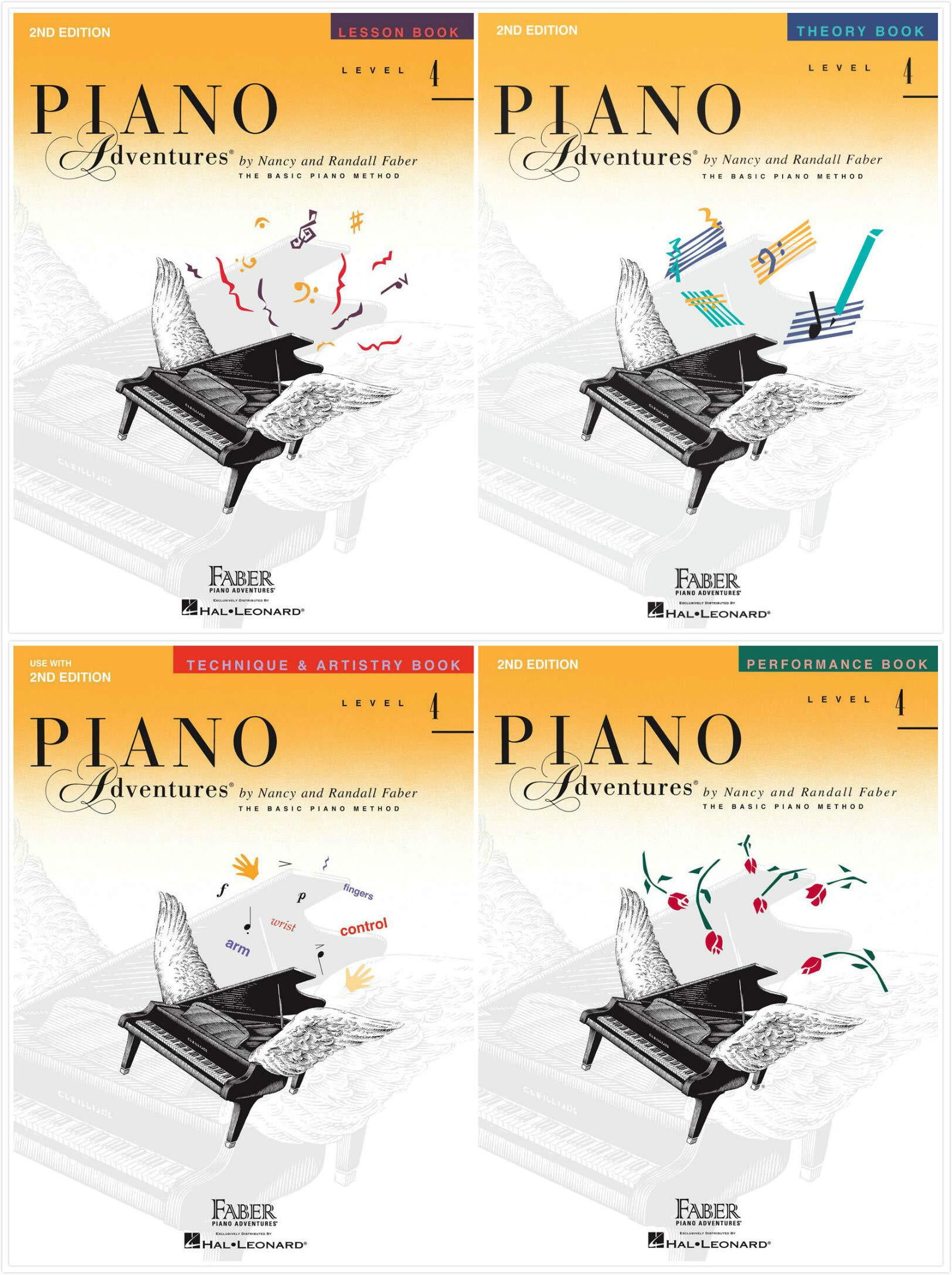 Faber Piano Adventures Level 4 Books Set (4 Books) 2nd Edition - Lesson ...