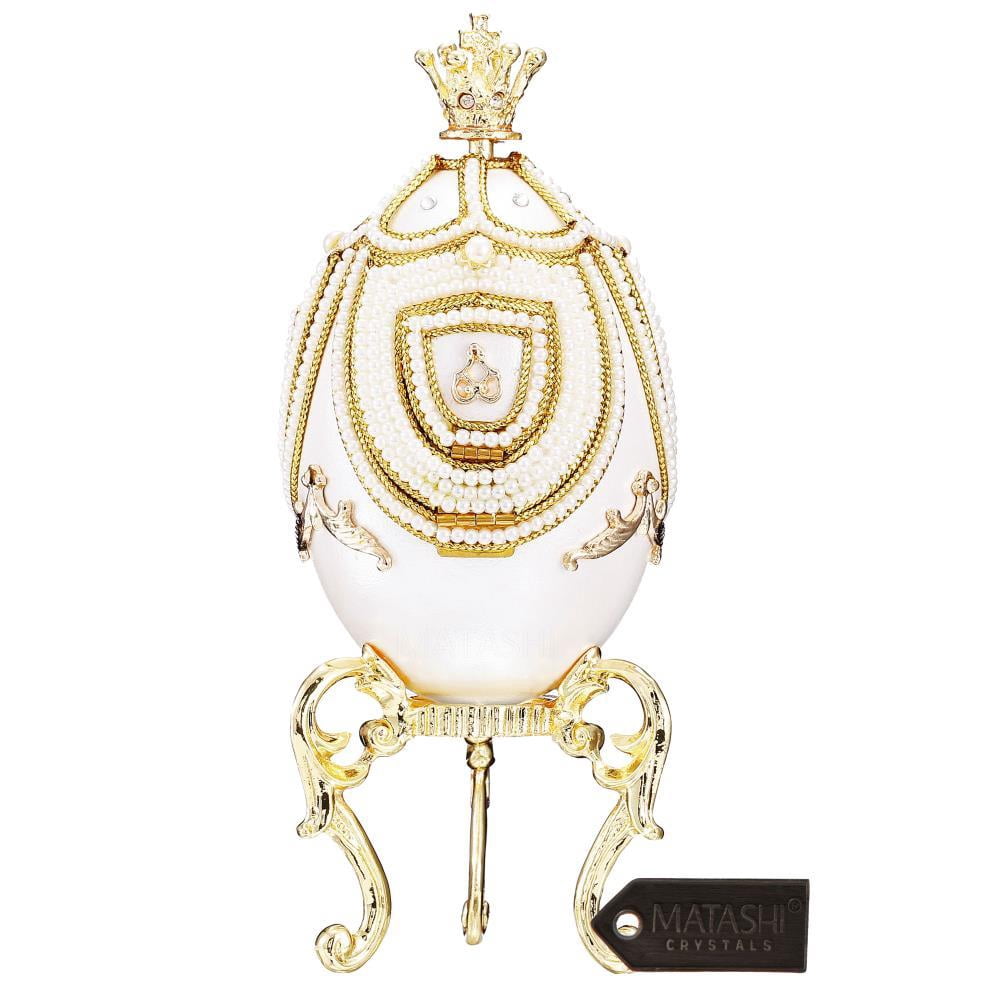 Faberge Egg Music Box Swan Lake with Hidden Carousel Inside Elegant ...