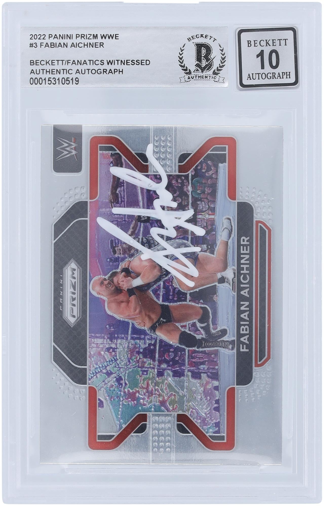 Fabian Aichner WWE Autographed 2022 Panini Prizm #3 Beckett Fanatics ...