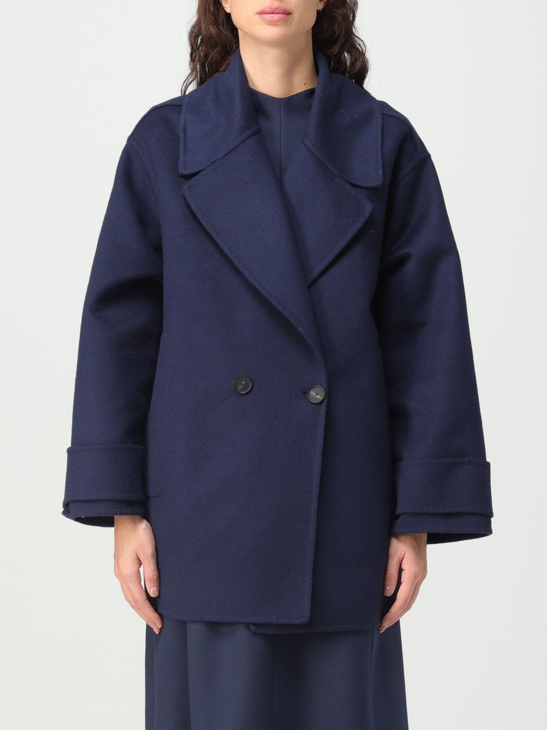 Fabiana Filippi Coat Woman Blue Woman - Walmart.com