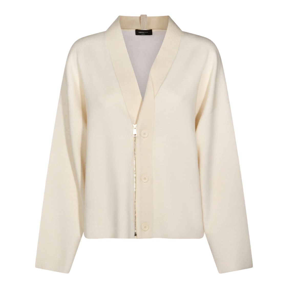 Fabiana Filippi Creamy Fabric Sweater With Unique Front Closure (Women ...