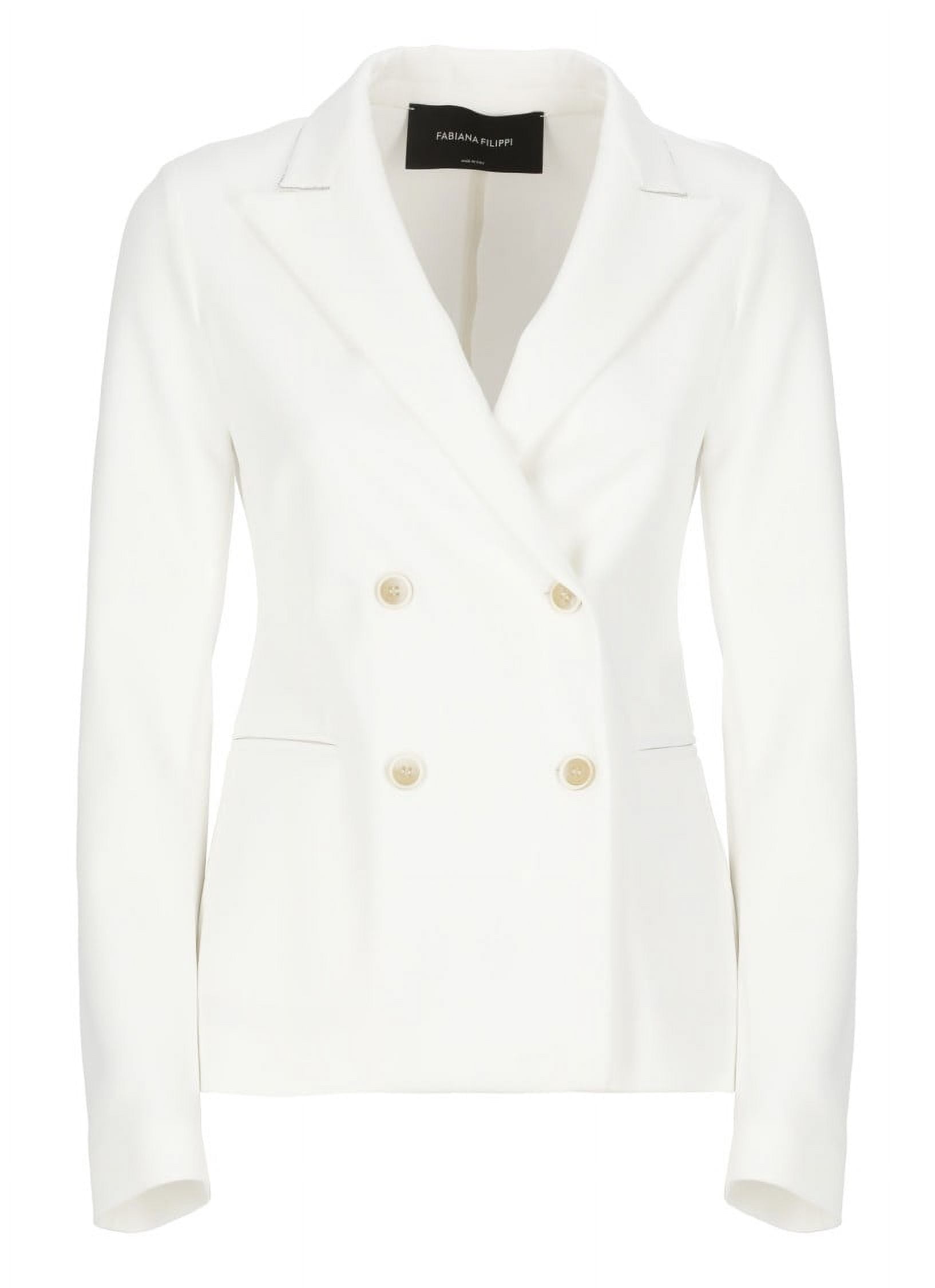 Fabiana Filippi Women's Double-Breasted Blazer With Peak Lapel White ...
