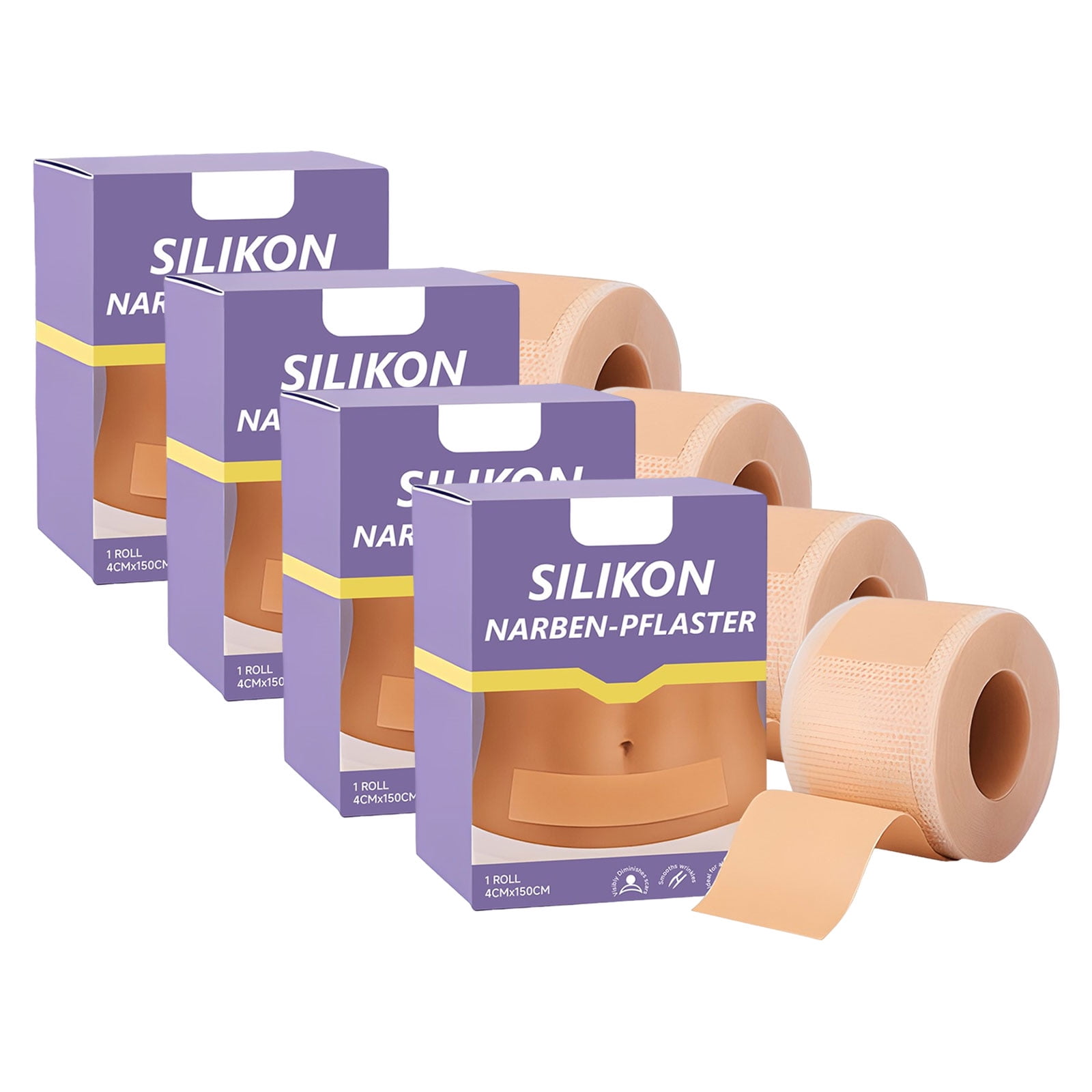 Fabiurt 3Pack Silicone Scar Sheets, Silicone Scar Tape(4 x 150CM), Scar ...