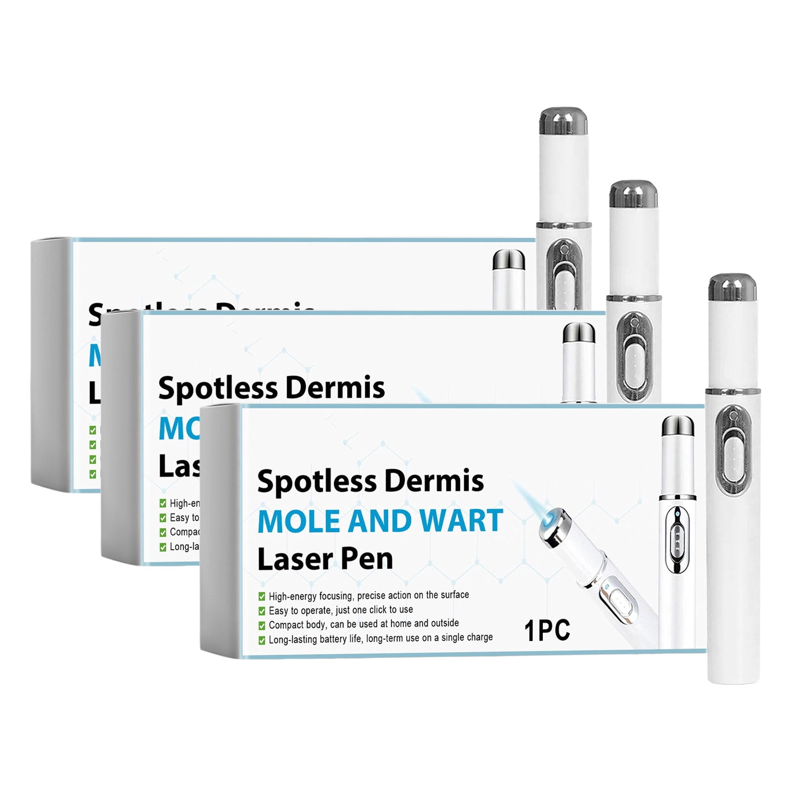 Fabiurt 3Pcs Non-Invasive Mo*le and Wa*rt Re*mov*al Laser Pen, Advanced ...