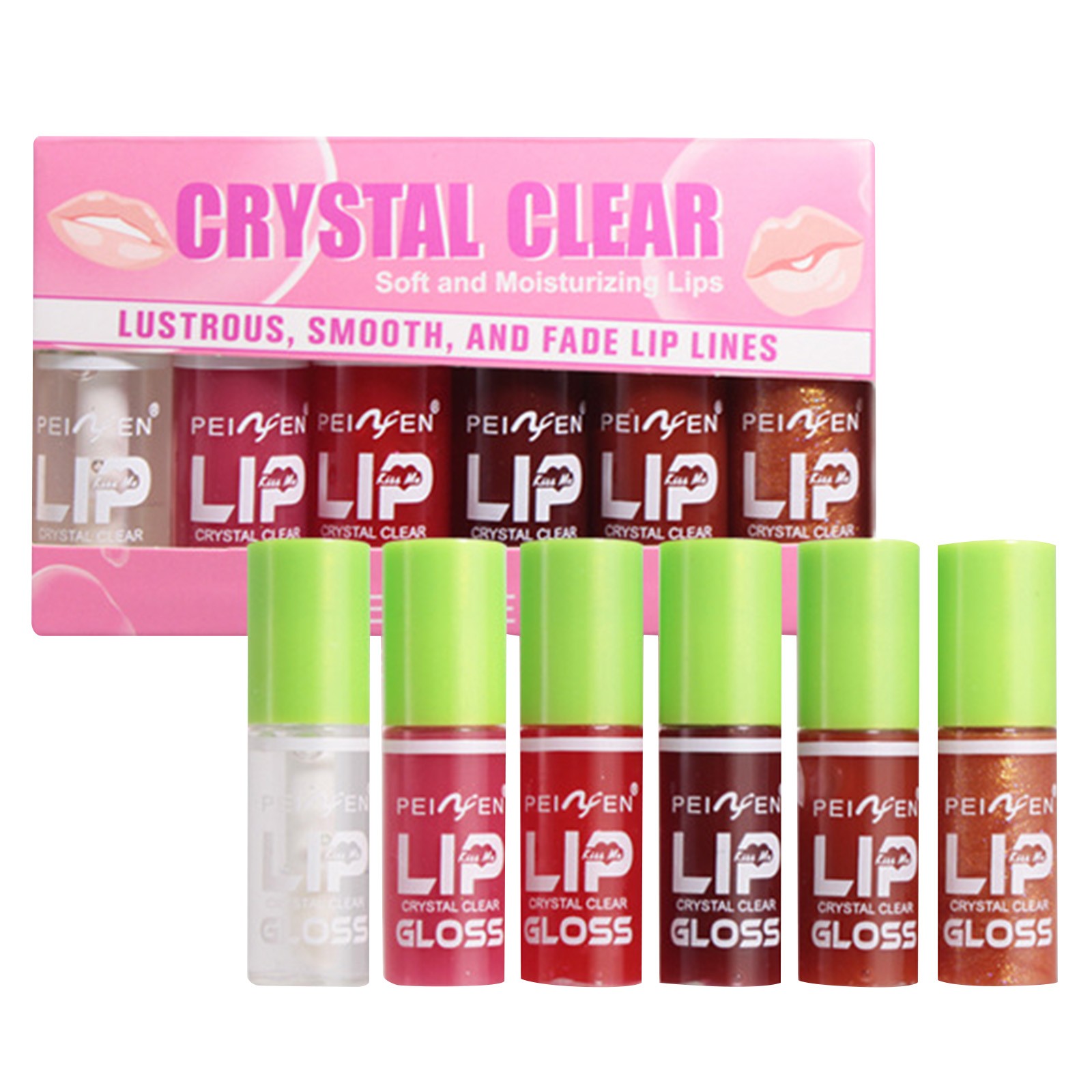 Fabiurt 6 Colors Lip Oil Lip Glaze, Fat Oil Lip Gloss, Big Brush Head ...