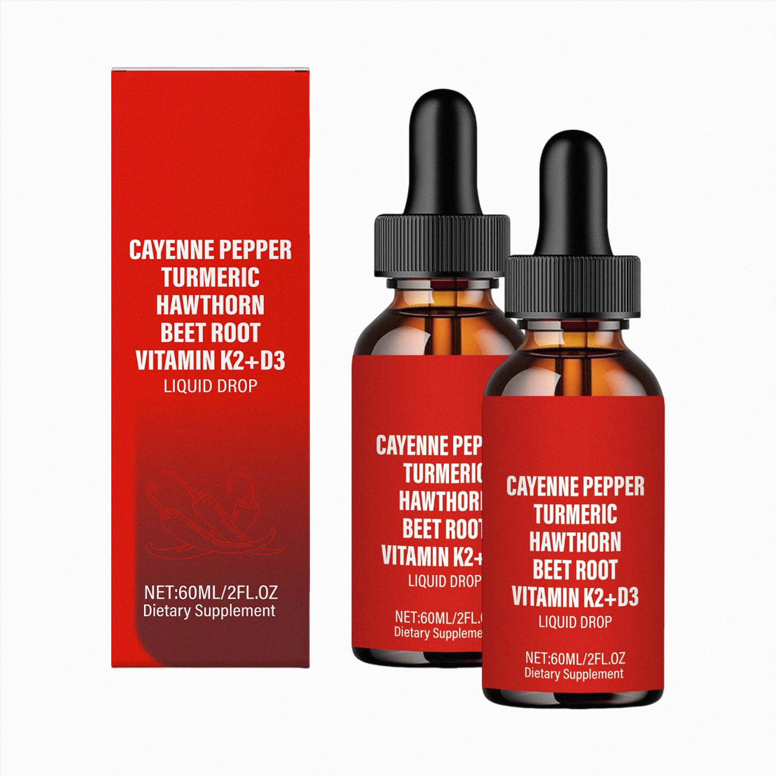 Fabiurt Cāyénne Drops, Cāyénne Pepper Extract, 60ml Natural Cāyénne ...