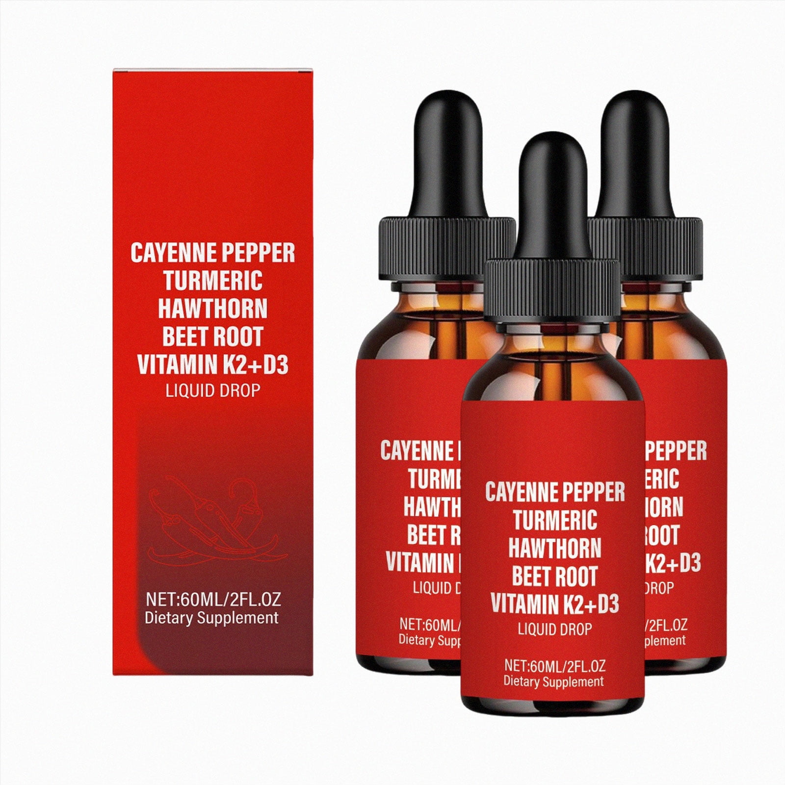 Fabiurt Cayenne Pepper Drops, 60ml Natural Gleame Cayenne Pepper Liquid ...