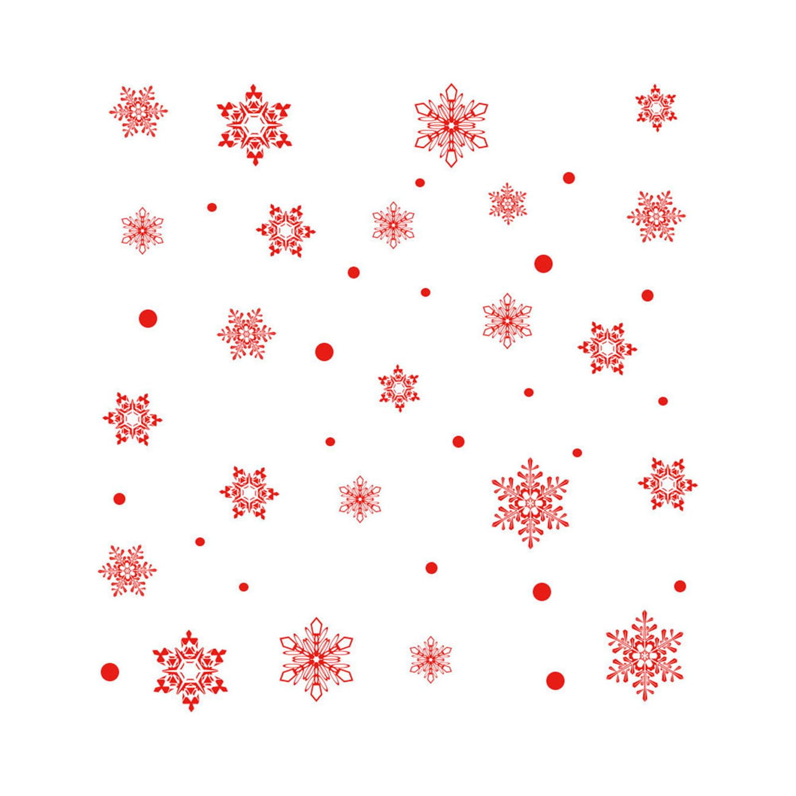 Fabiurt Christmas Solid Color Snowflake Wall Stickers Party Decoration