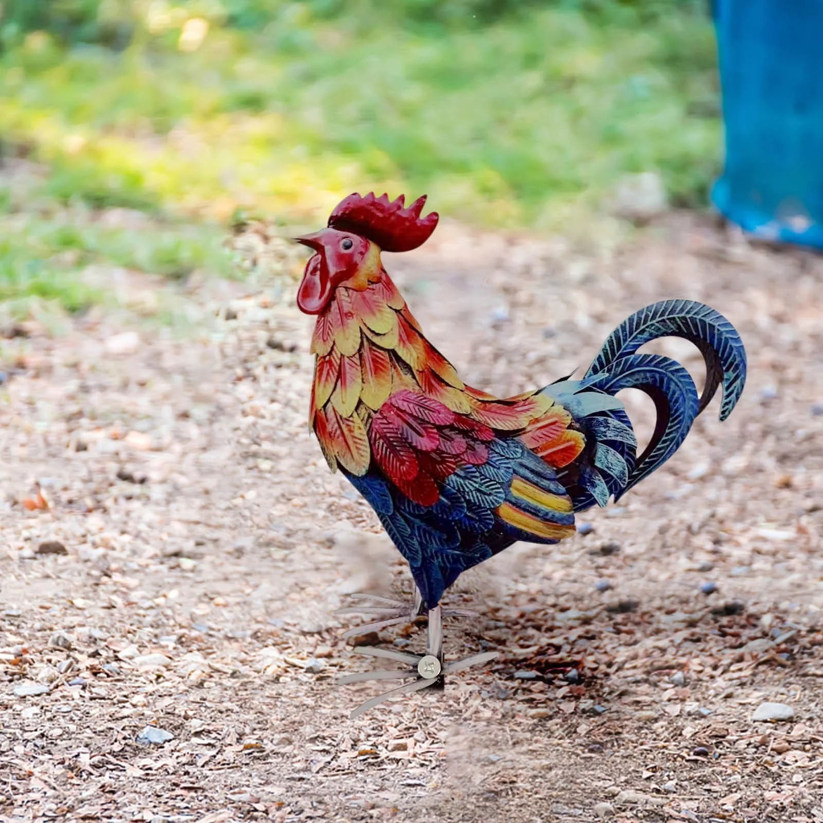 Fabiurt Easter Yard Outdoor Rooster Decoration Rooster Garden Stake ...