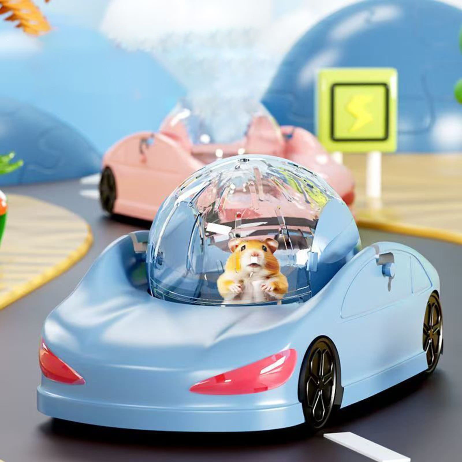 Fabiurt Hamster Rolling Ball Sports Car Small Pet Toy Car Exercise ...