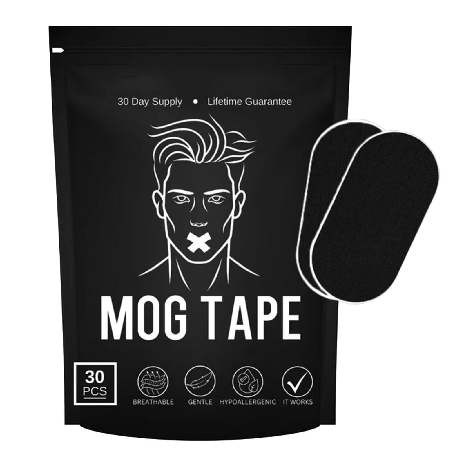 Fabiurt Mog Tape (30 Strips) & Skin Friendly Easy Removal Tape Lifts ...