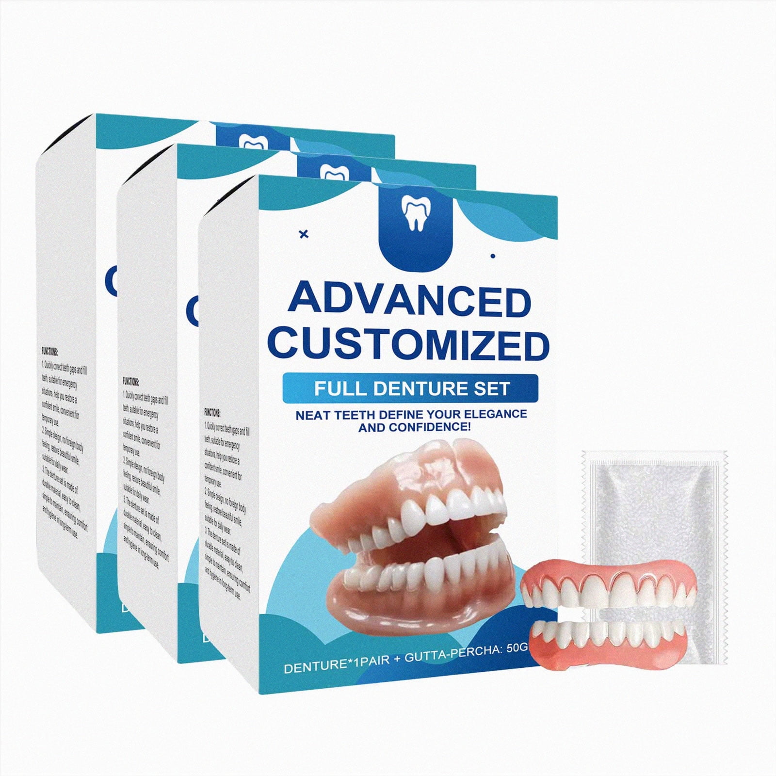 Fabiurt Silicone Reline Denture Set, Denture Silicone Reline Kit for ...