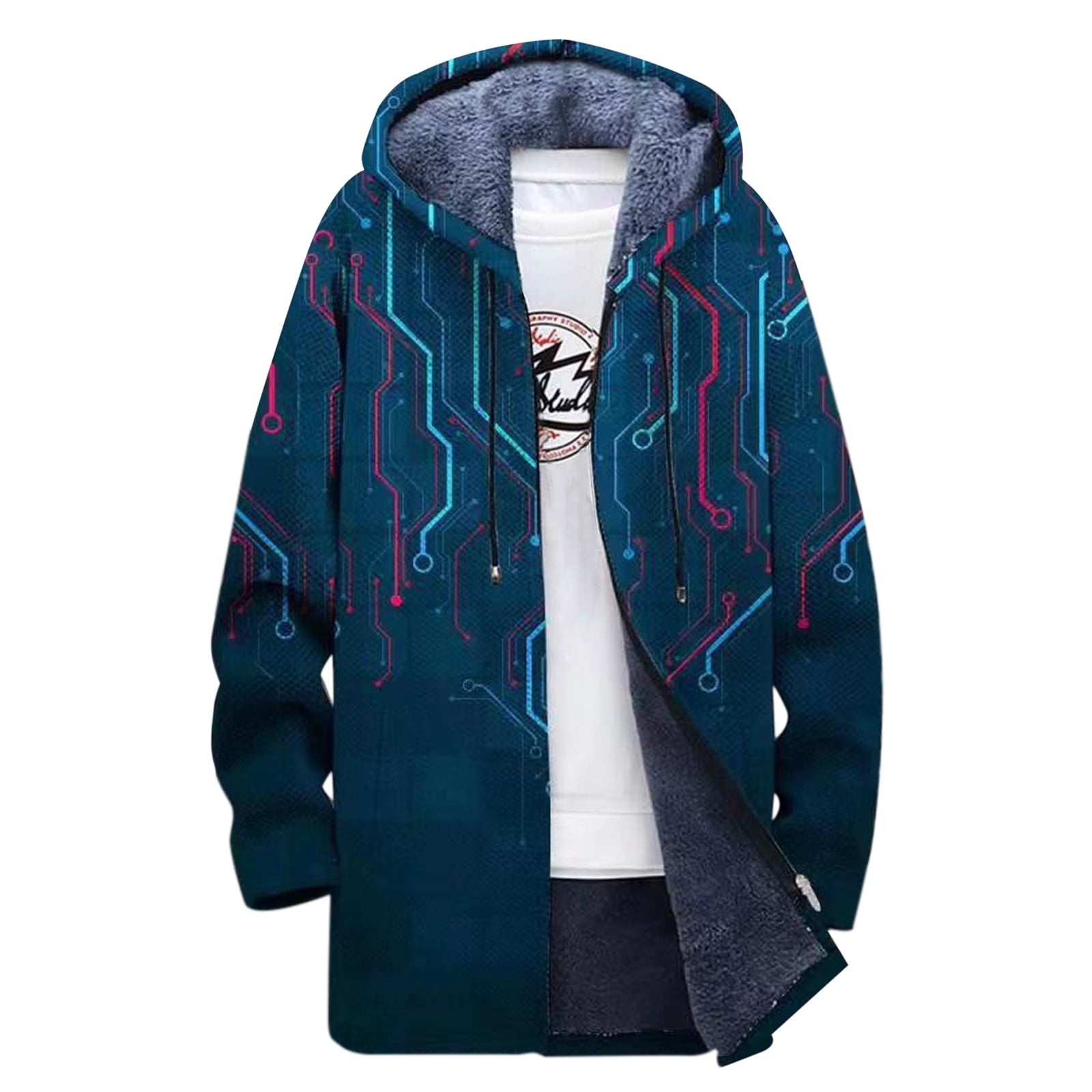 Fabiurt Sweater Jacket Men's Autumn/Winter Coat Lapel Long Sleeve ...