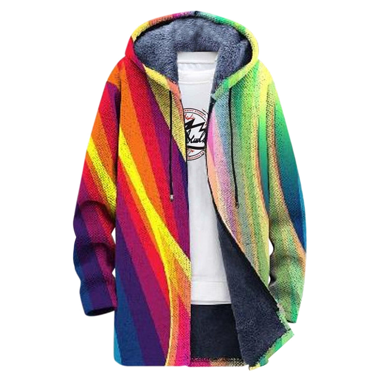 Fabiurt Sweater Jacket Men's Autumn/Winter Coat Lapel Long Sleeve ...