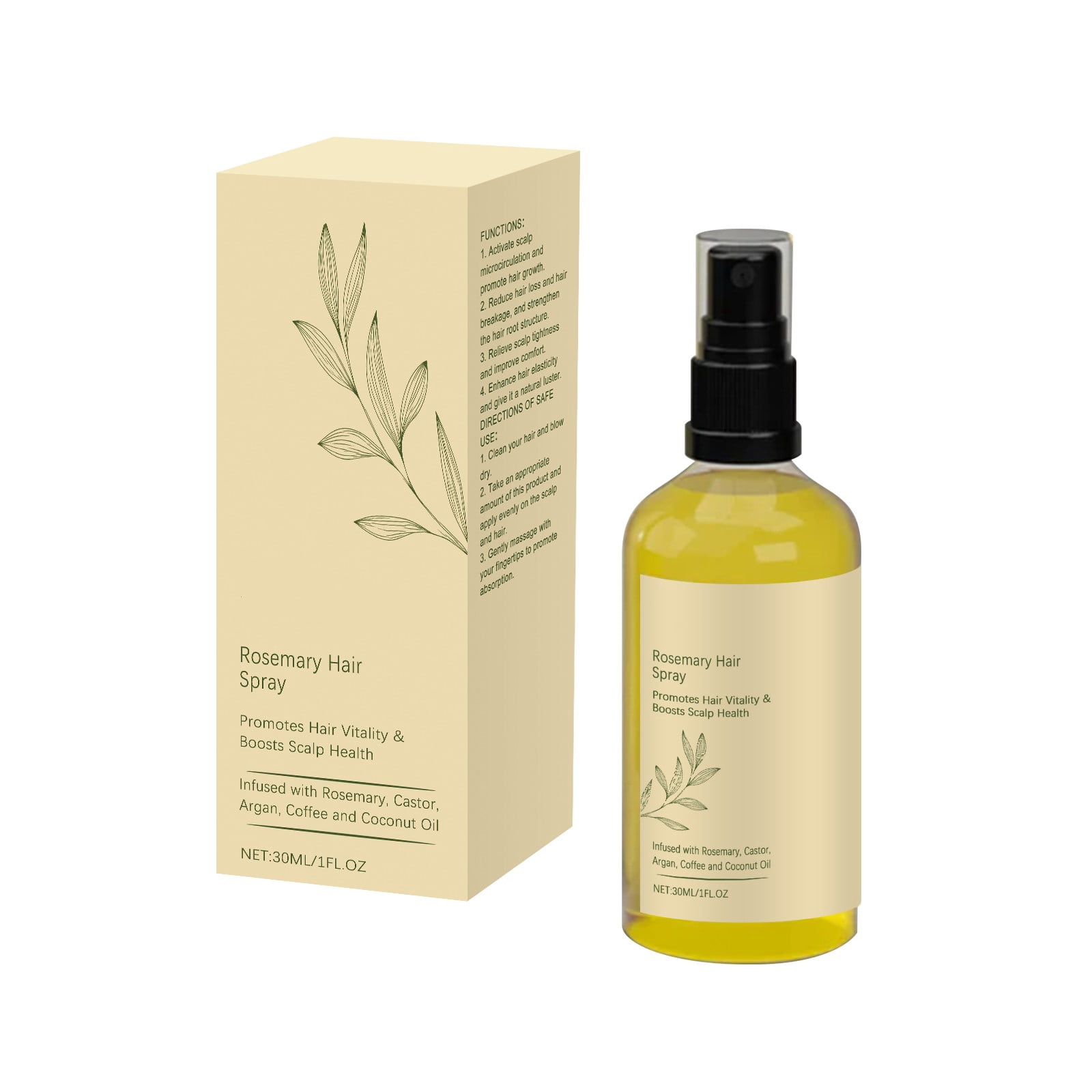 Fabiurt Veganic Natural Hair Growth Oil, Rosemary Oil For Hair Growth ...