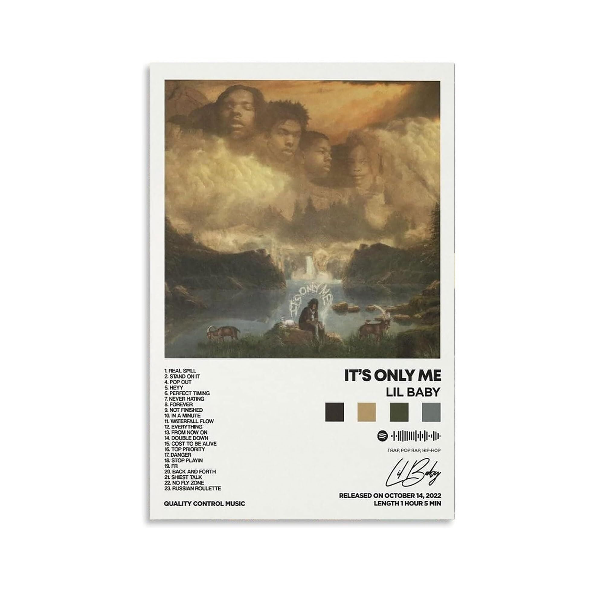 Fabiva Lil Baby Poster, It'S Only Me Album Cover, Canvas Poster For ...