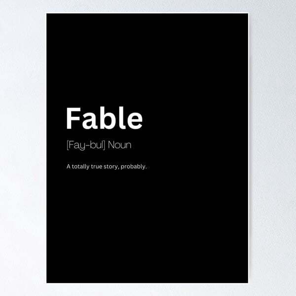 Fable Dictionary Definition Poster Wall Art, Modern Wall Decor For ...