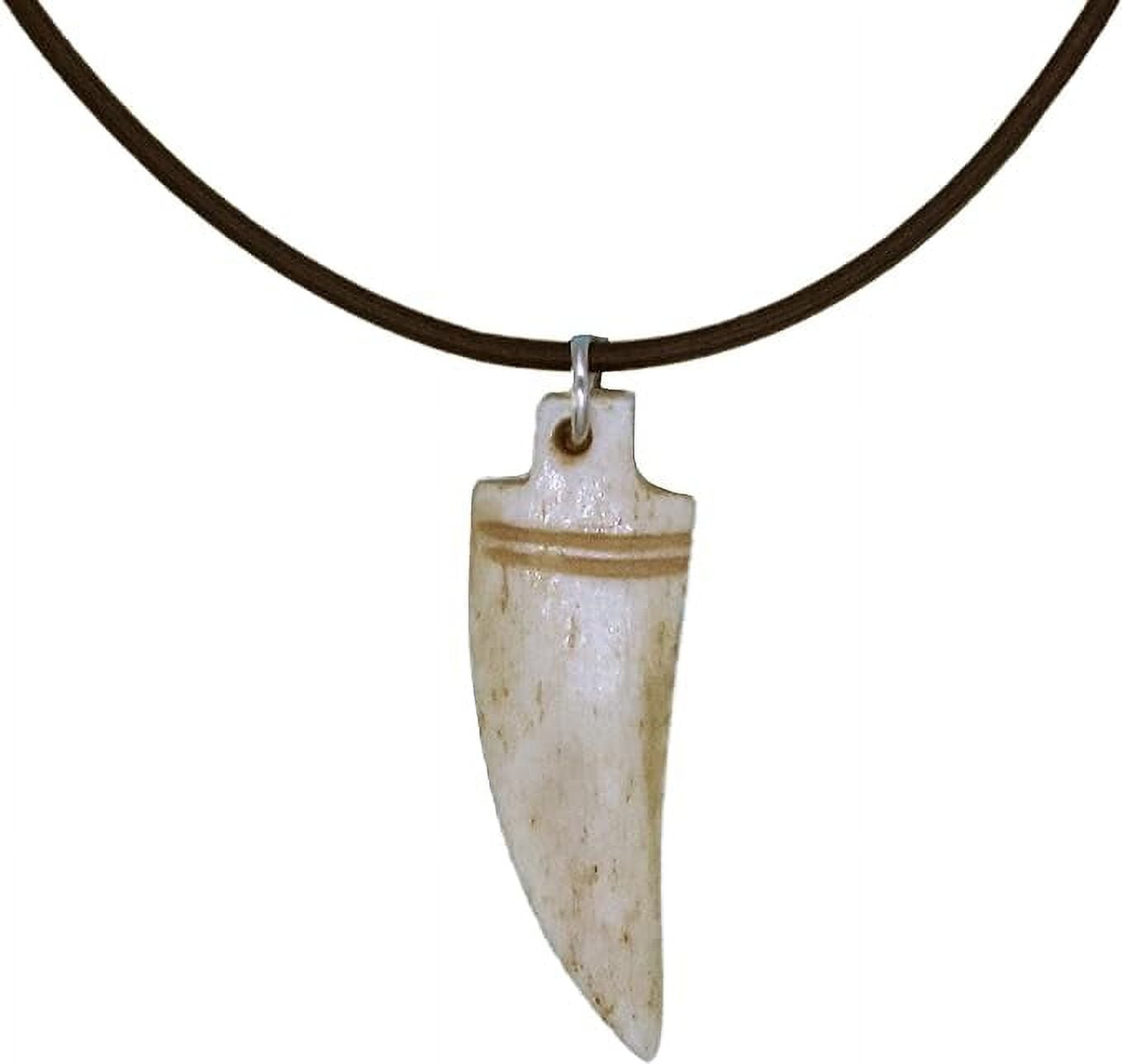 Fablinks Wolf Tooth Necklace for Men, Necklace with Bone Bead Fang ...
