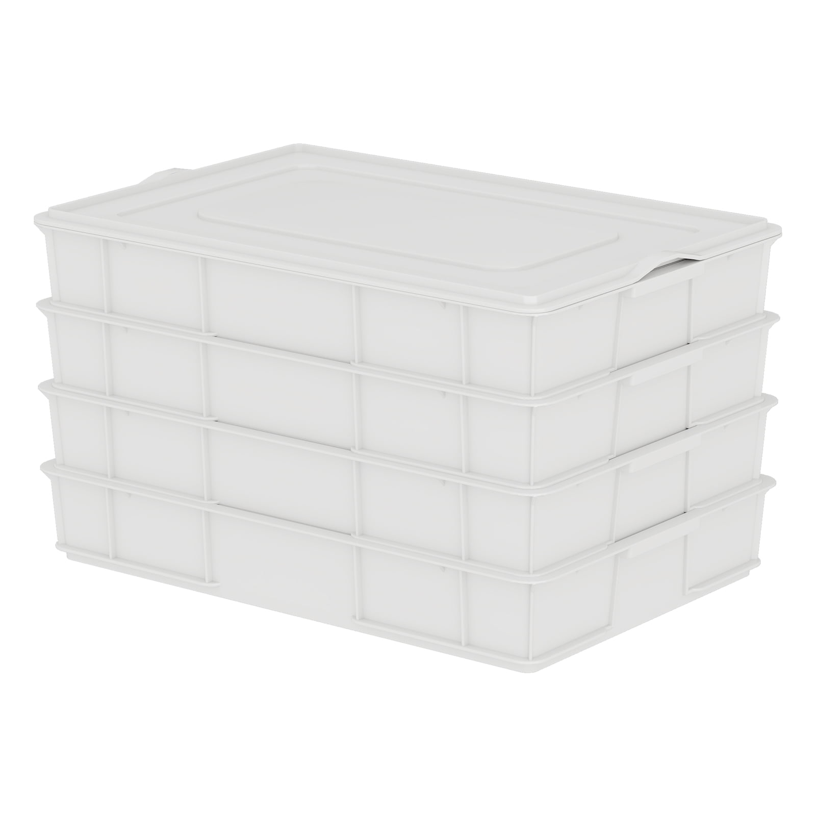 Fabnati Plastic Pizza Dough Proofing Box with Lid, Commercial Stackable ...
