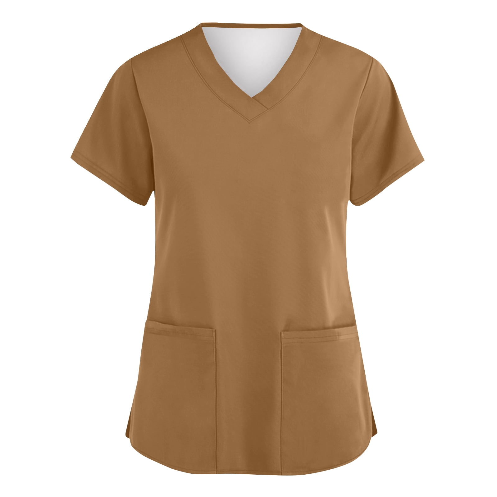 Fabrcox Black Scrubs Tops for Women Loose Fit Short Sleeve V Neck Nurse ...