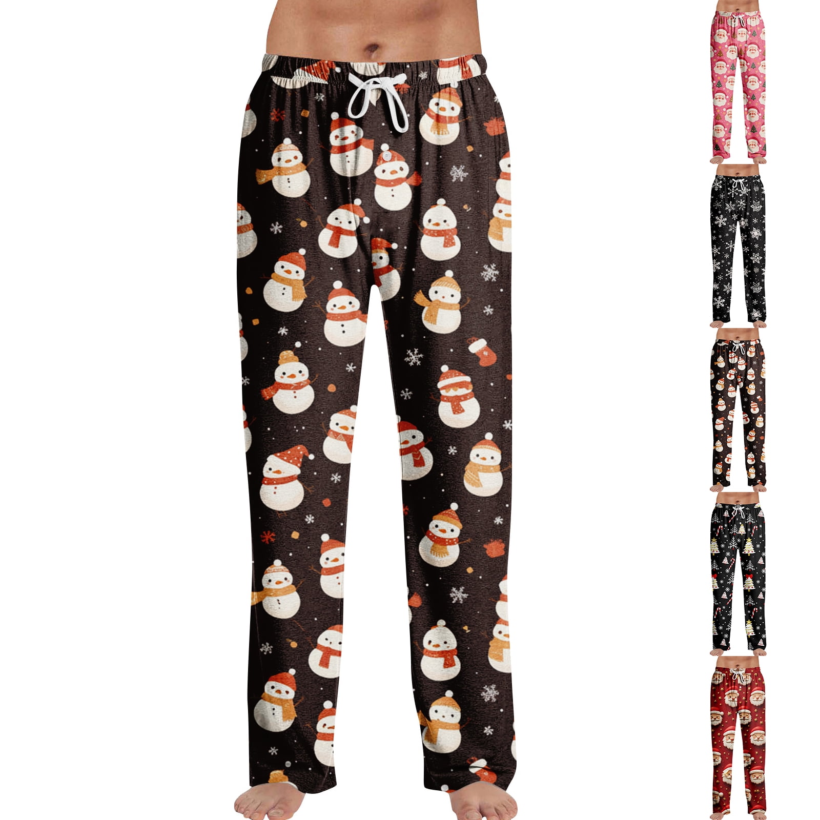 Fabrcox Christmas Pajama Pants Men Elastic Waist Drawstring Pj Pants ...