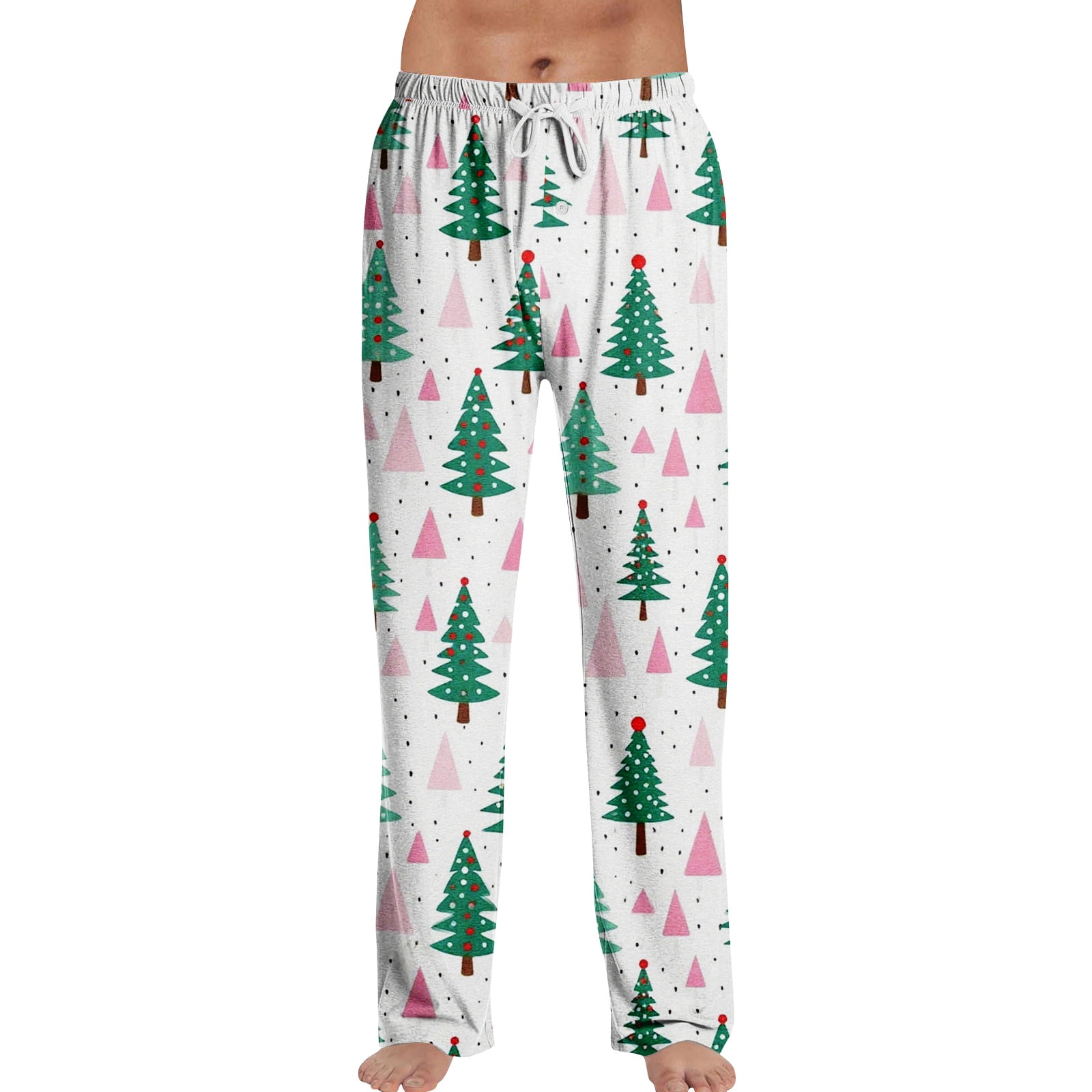 Fabrcox Christmas Snowman Printed Pajama Pants for Men Fall Elastic ...