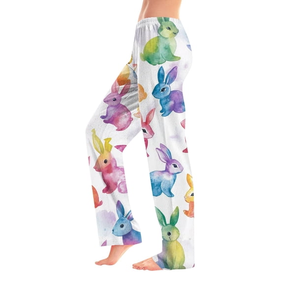 Fabrcox Easter Pj Pants Women Egg Print Wide Leg Sleep Pants for Women ...