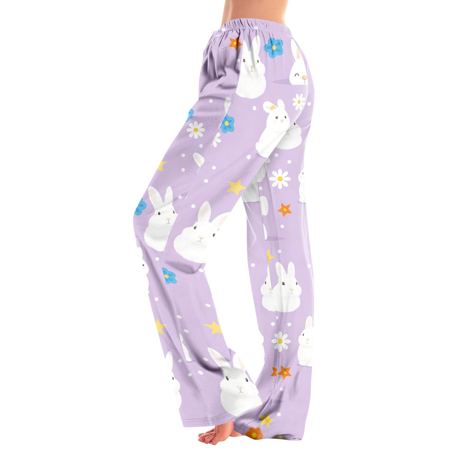 Fabrcox Easter Women’s Pajama Pants Egg Bunny Straight Leg Women's ...
