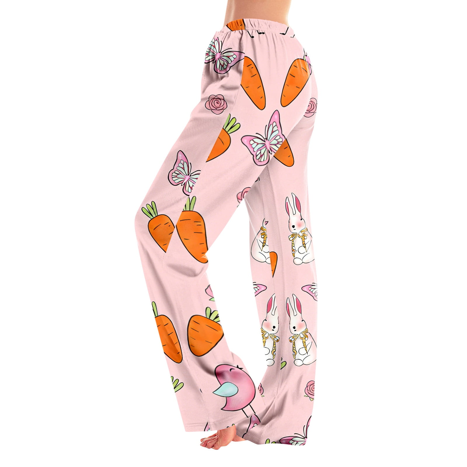 Fabrcox Easter Women's Pajamas Pants Egg Bunny Straight Leg Women Sleep ...