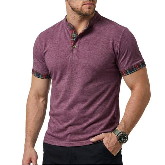 Fabrcox Henley Mens Shirt Lightweight Short Sleeve Breathable Men's T ...
