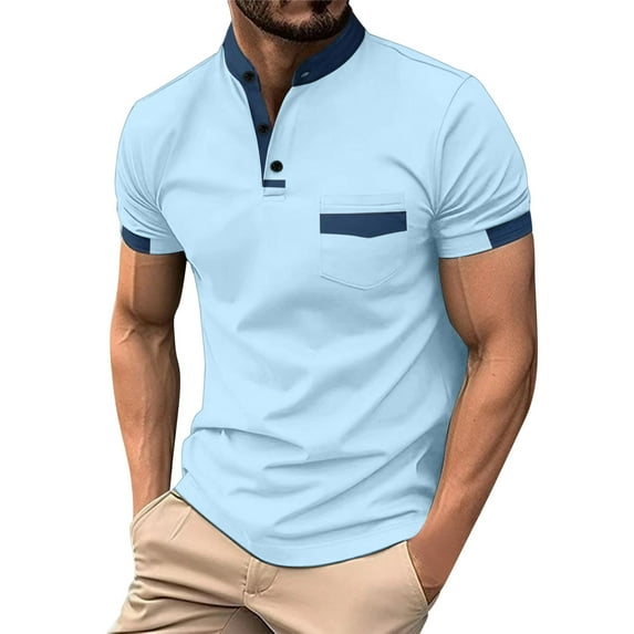 Fabrcox Henley Mens Shirt Short Sleeve Breathable Lightweight Men's T ...