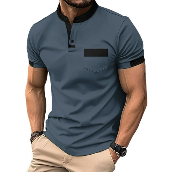 Fabrcox Henley Mens Shirt Short Sleeve Breathable Lightweight Tshirts ...