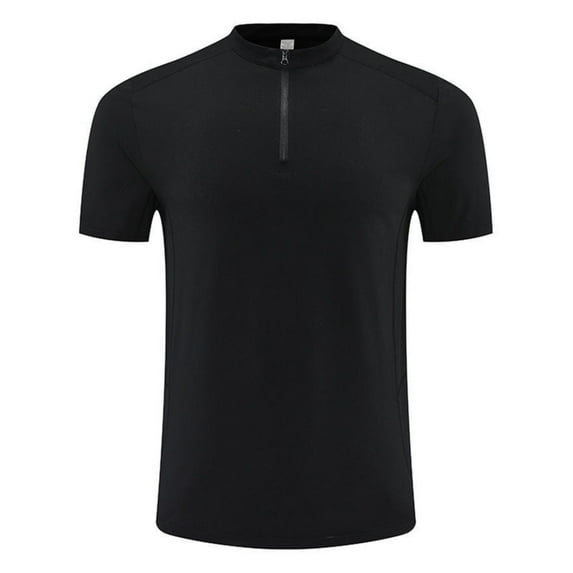 Fabrcox Men Quarter Zip Pullover Short Sleeve Fitted Quick Dry Men's T ...