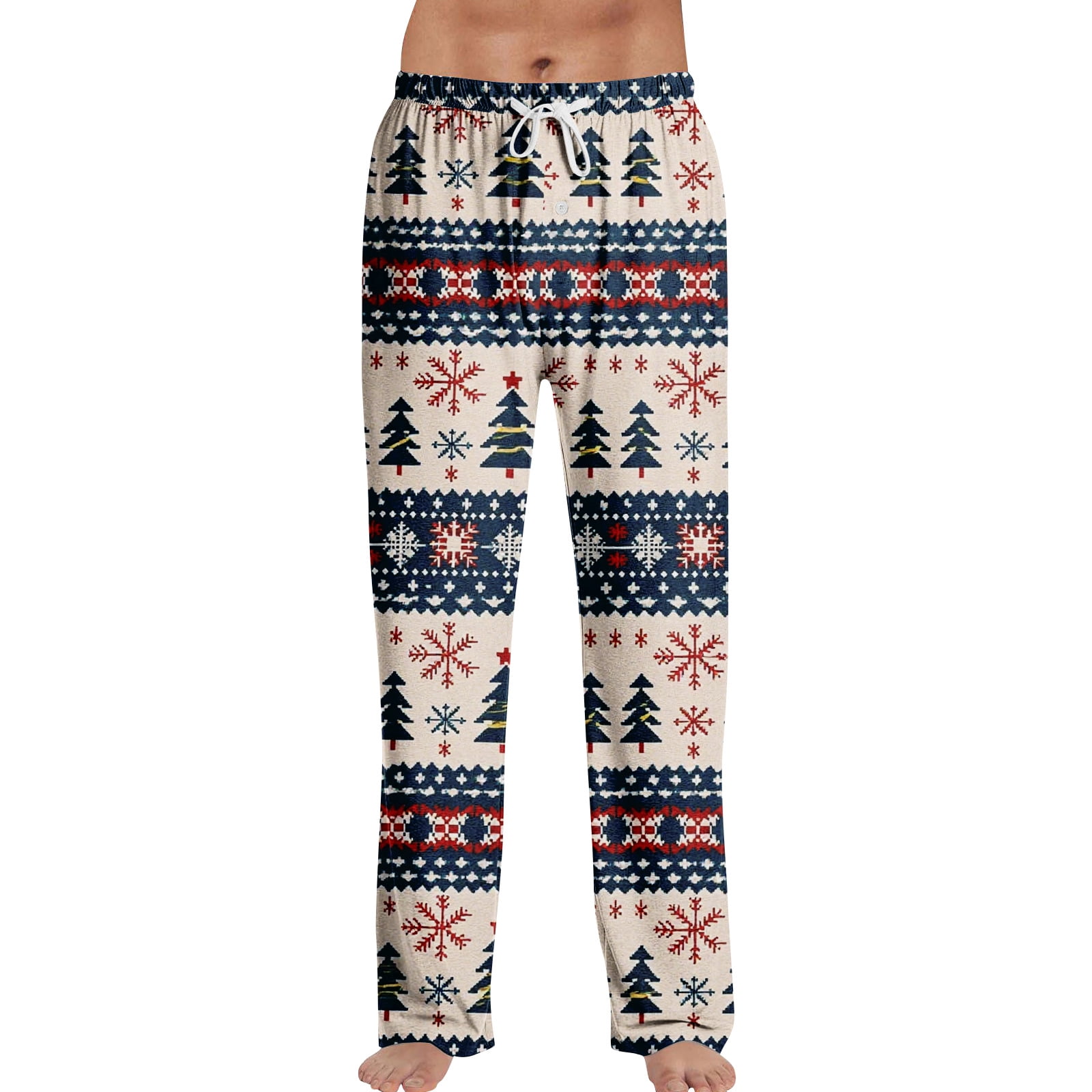 Fabrcox Men's Christmas Pajama Pants Loose Fit Elastic Waist Drawstring ...