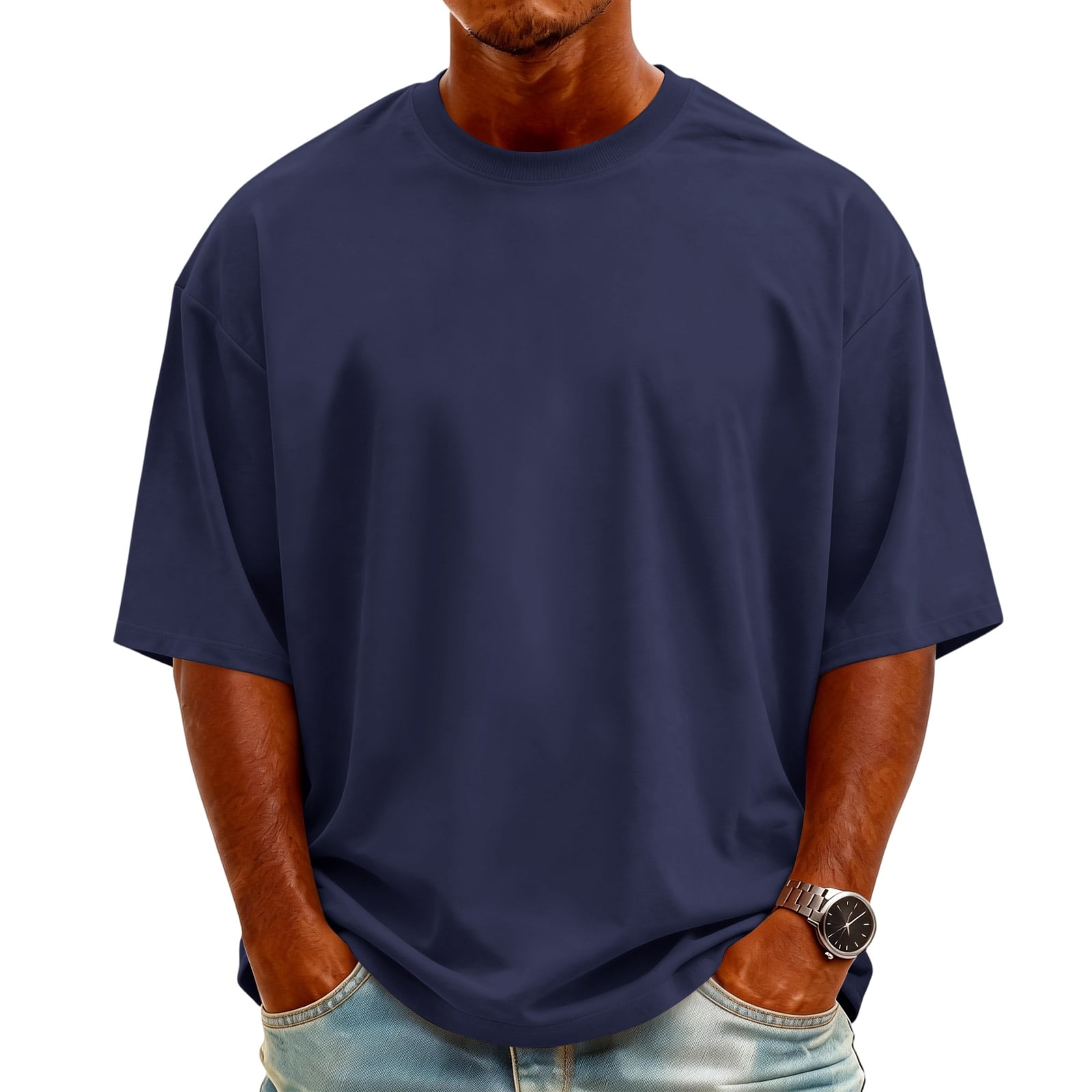 Fabrcox Men's Shirts Loose Lightweight Short Sleeve Crew Neck Mens T ...