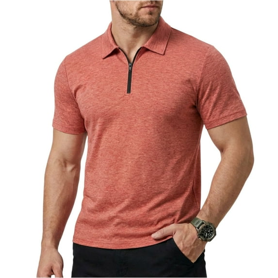 Fabrcox Mens Pullovers Quarter Zip Short Sleeve Slim Fit Men T Shirts ...
