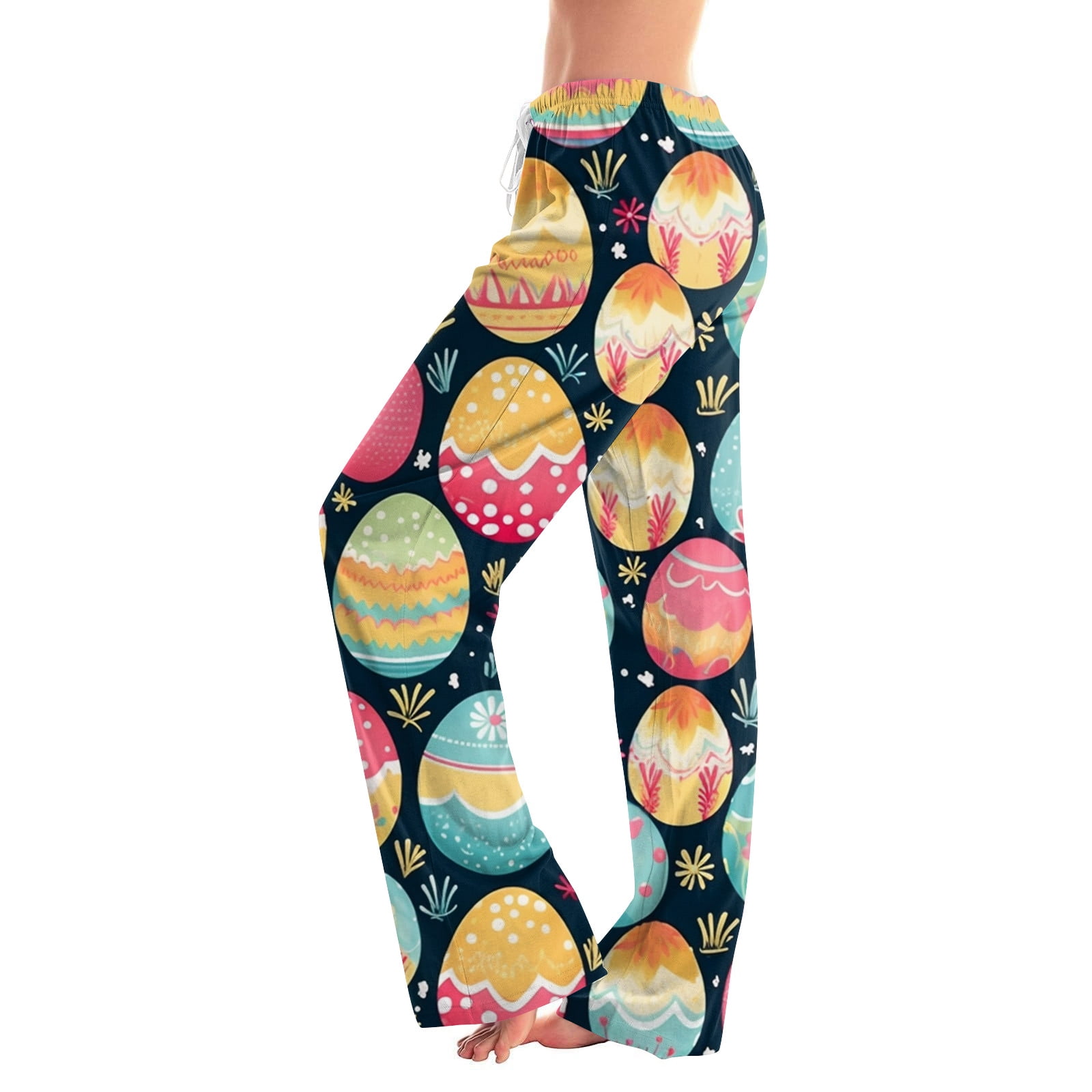 Fabrcox Pajama Pants for Women Easter Cute Graphic Straight Leg Sleep ...