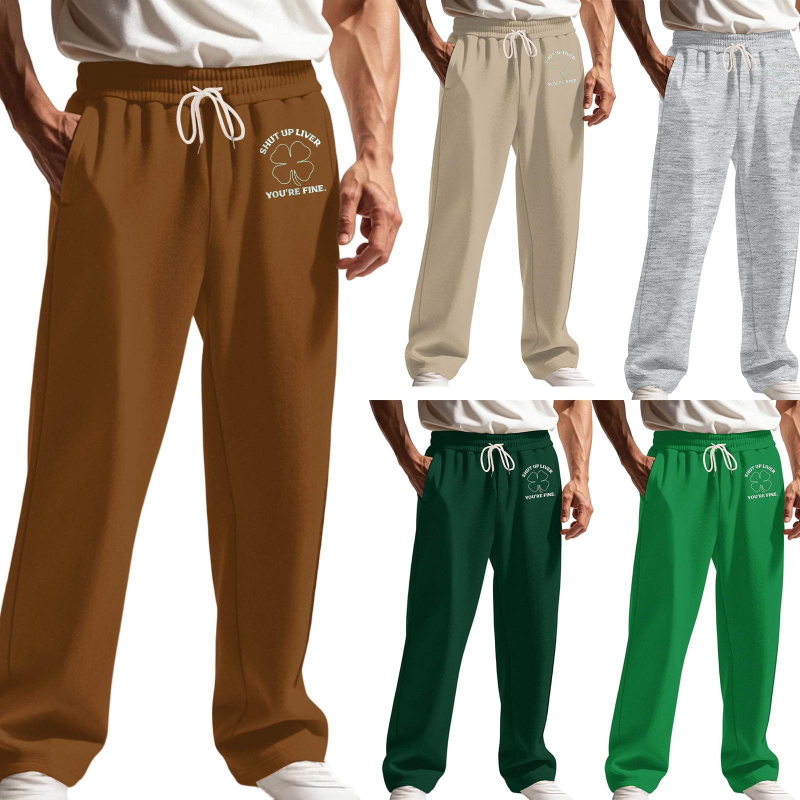 Fabrcox Saint Patrick Sweatpants Mens Baggy Casual Soft Wide Leg ...