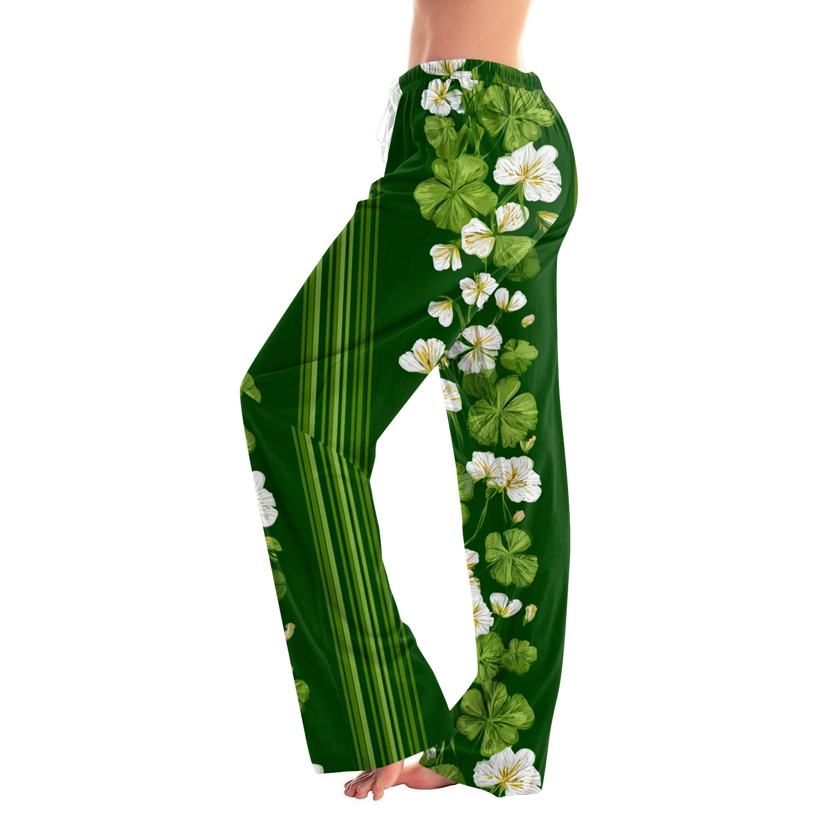 Fabrcox Saint Patricks Day Pajama Pants Woman Green Shamrocks Print ...