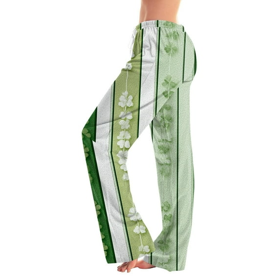 Fabrcox Saint Patricks Day Soft Pajama Pants for Women Green Shamrocks ...