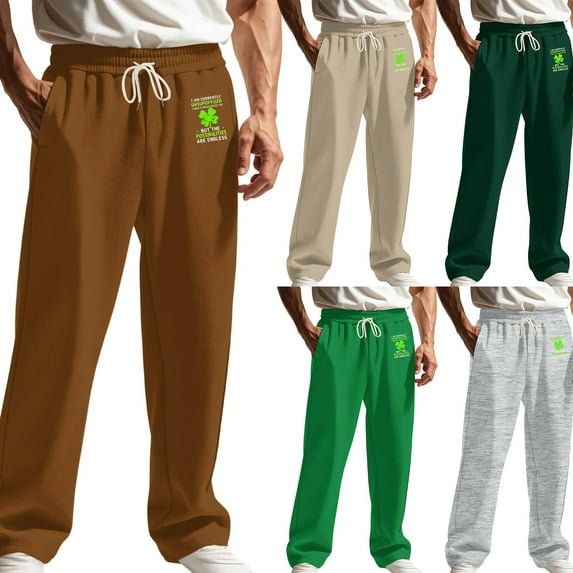 Fabrcox Saint Patricks Day Sweatpants Baggy Men Casual Soft Wide Leg ...