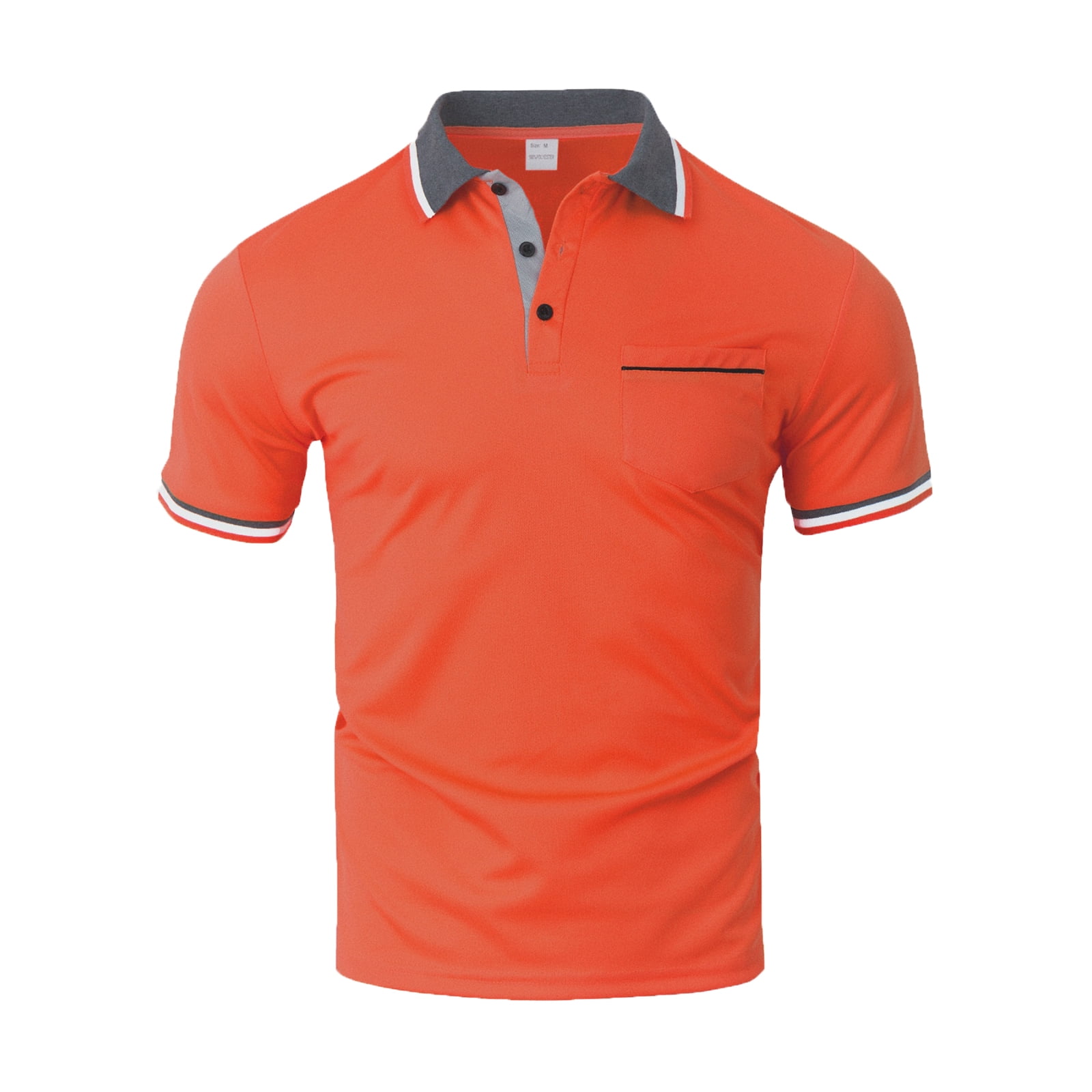 Fabrcox Short Sleeve Polo Shirts for Men Lapel Collar Button Down Mens ...