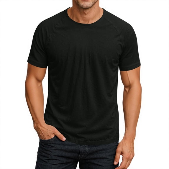 Fabrcox Short Sleeve Shirt Men Crew Neck Basic Tee Athletic Sports ...