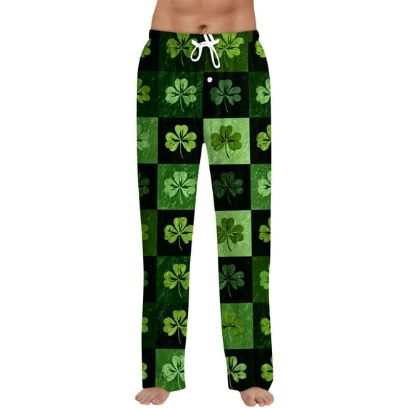 Fabrcox St. Patrick's Day Men's Pajama Bottoms Slim Fit Elastic Waist ...