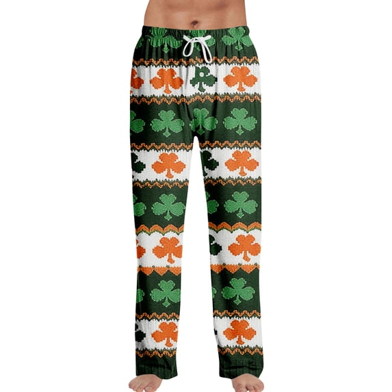 Fabrcox St. Patrick's Day Men's Pajamas Pants Green Wide Leg Mens ...